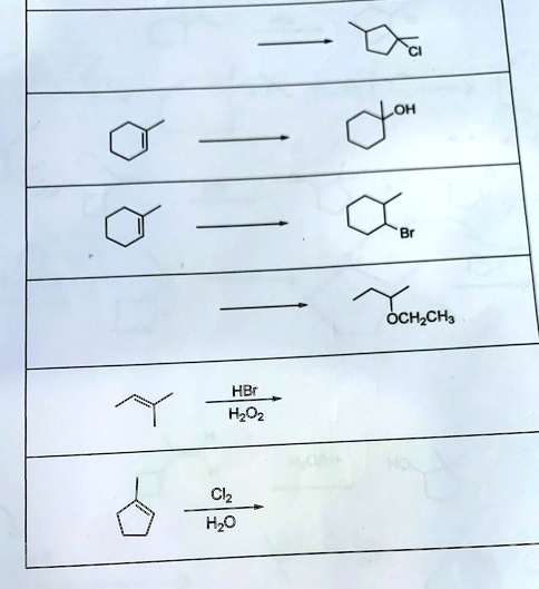 SOLVED: In the following reactions of electrophilic addition of alkenes ...