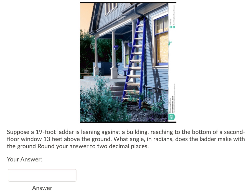 SOLVED: Suppose a 19-foot ladder is leaning against a building ...