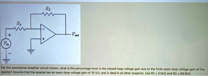 SOLVED: For the operational amplifier circuit shown, what is the percentage error in the closed ...
