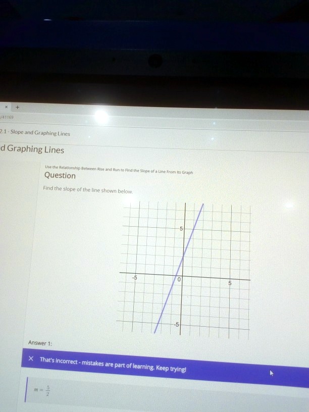 SOLVED: Slope and Graphing Lines; Graphing Lines Question: Find the ...