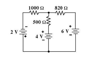 SOLVED: For the circuit shown below, find the current in the 820ohm resistor using superposition ...
