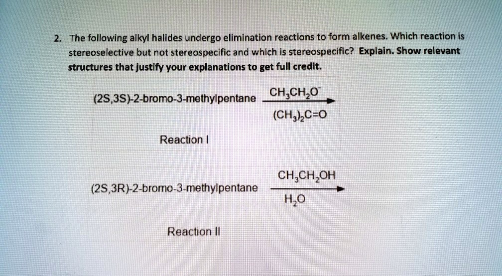 SOLVED: The following alkyl halides undergo elimination reactions to form alkenes: Which ...