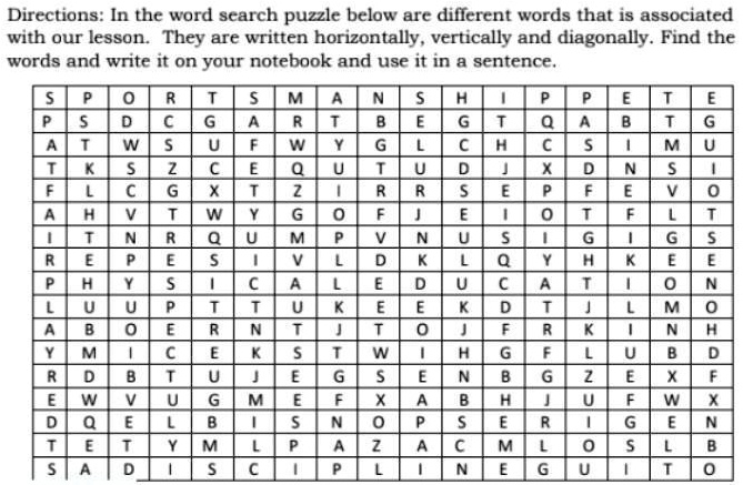 [GET ANSWER] Directions: In the word search puzzle below are different ...