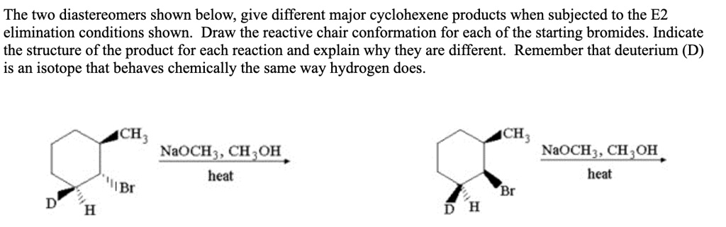 The two diastereomers shown below give different major cyclohexene products when subjected to ...