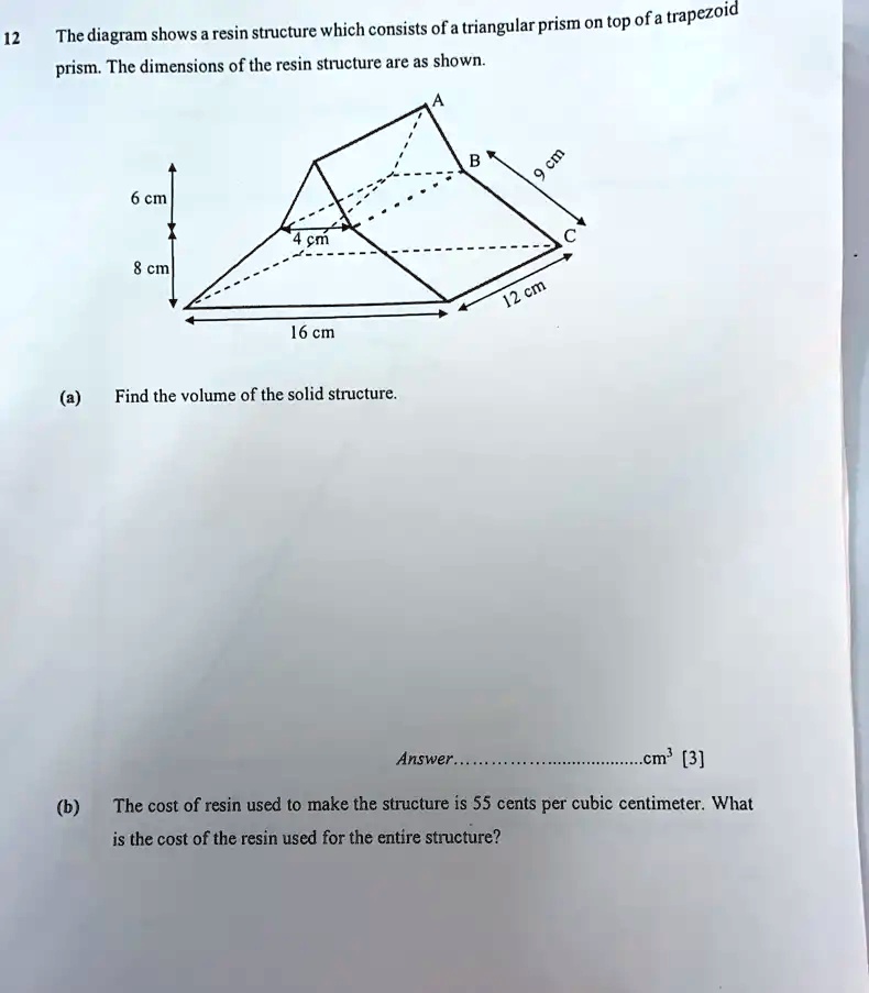 12 (a) The diagram shows a resin structure which consists of a ...