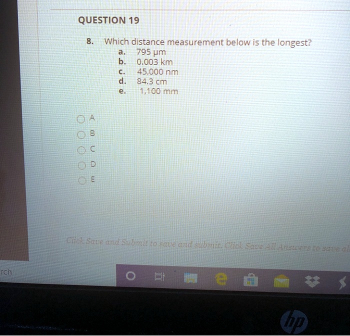SOLVED: Which distance measurement below is the longest? 795 pm, 0.003 ...