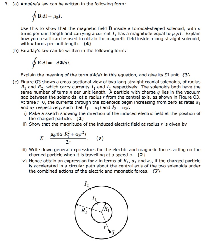 SOLVED: (a) Ampere's law can be written in the following form: Bdl = Ho ...