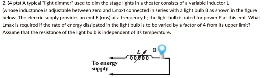 2. (4 pts) A typical l̈ight dimmerüsed to dim the stage lights in a ...