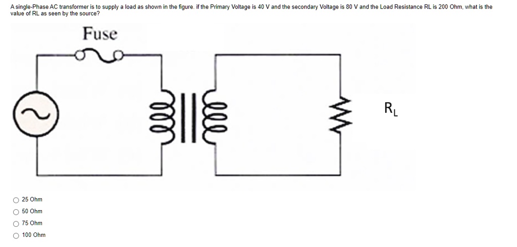 SOLVED: A single-phase AC transformer is to supply a load as shown in ...
