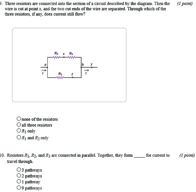 SOLVED: 'help with questions please Three resistors are connected into the section of a circuit ...