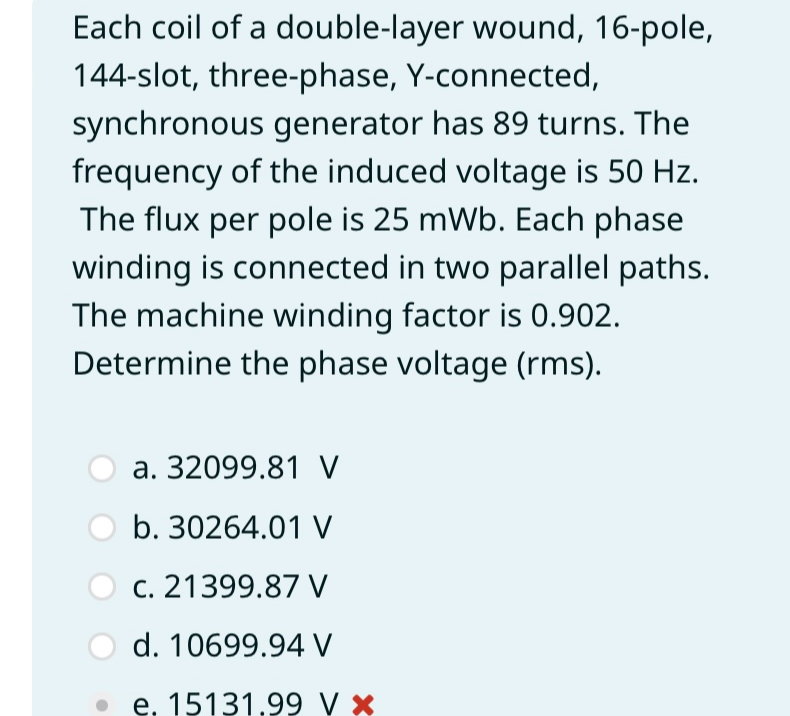 SOLVED: Each coil of a double-layer wound, 16-pole, 144-slot, three-phase, Y-connected ...