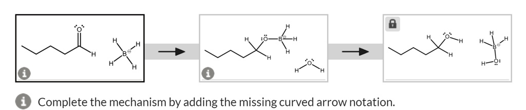 complete the mechanism by adding the missing curved arrow notation 48915