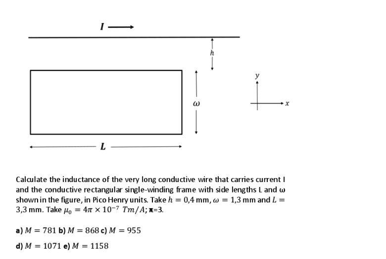 SOLVED: Calalate the inductance of the very long conductive wire that ...