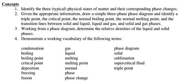 SOLVED:Concepts Identify the three (typical) physical states of matter ...