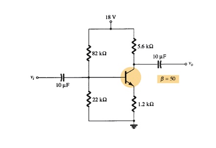SOLVED: Q4) For the circuit shown, if the DC current gain is 50: Derive ...