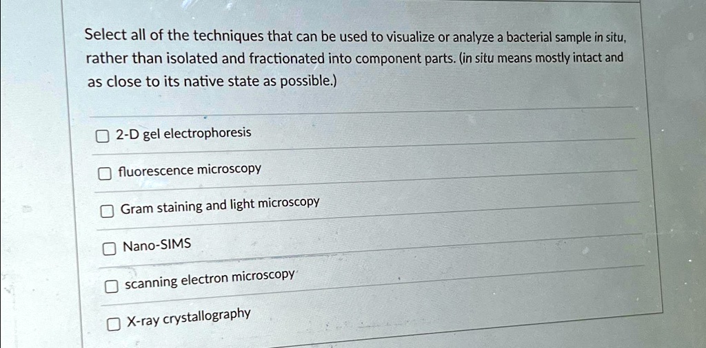 Select all of the techniques that can be used to visualize or analyze a ...