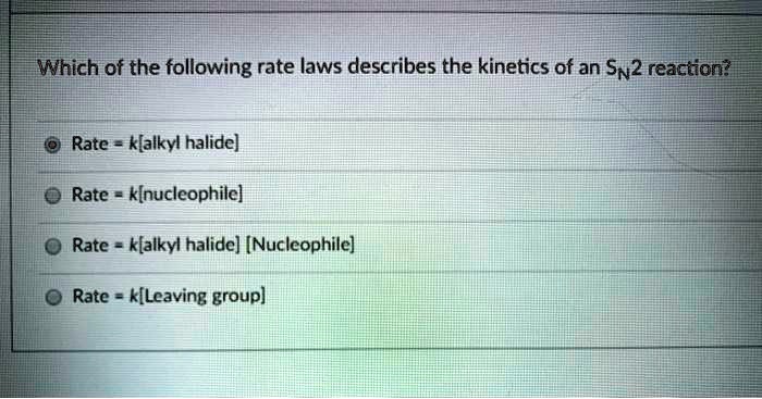 SOLVED: WWhich of the following rate laws describes the kinetics of an ...