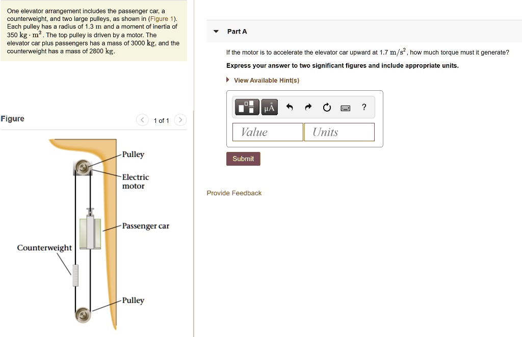 SOLVED: One evator arrangement includes tne passenger car ...