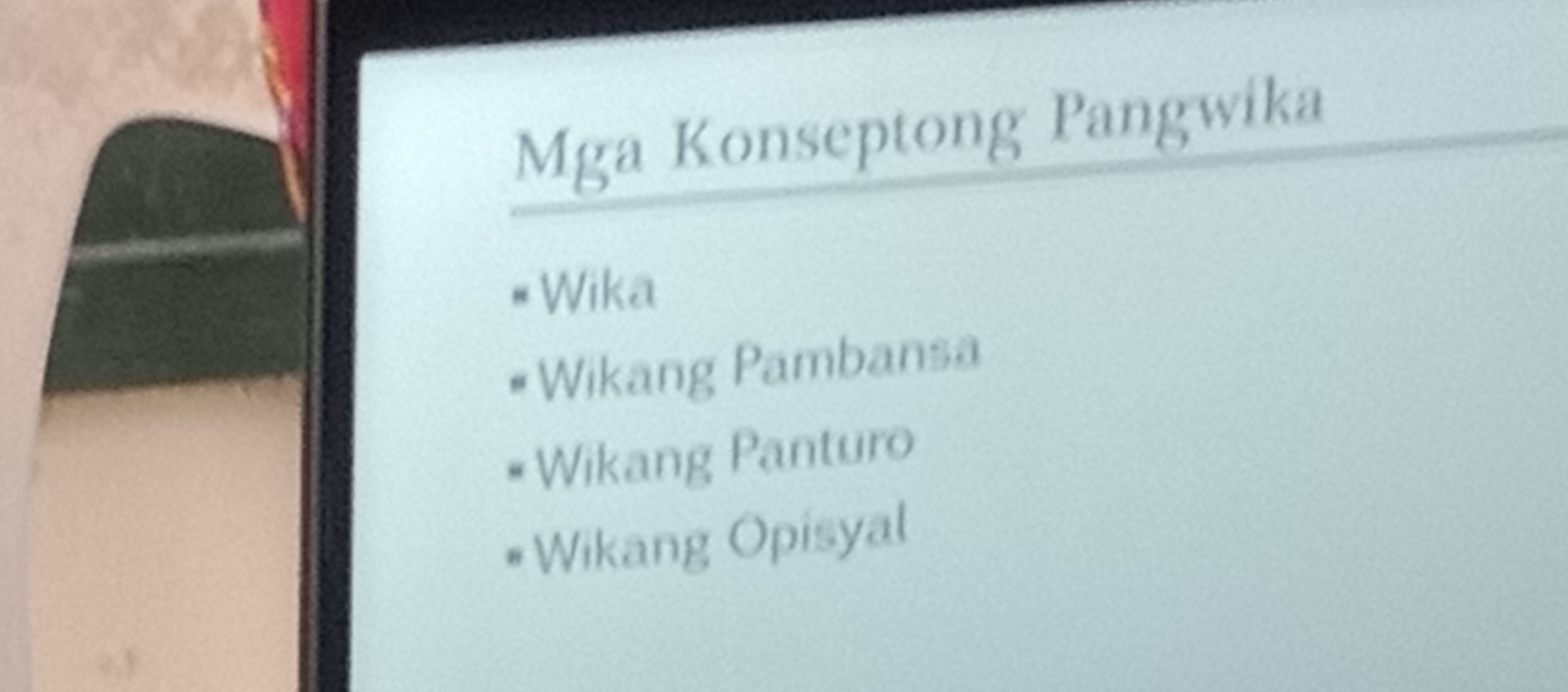 mga konseptong pangwika wika wikang pambanse wikang panturo wikang opisyal