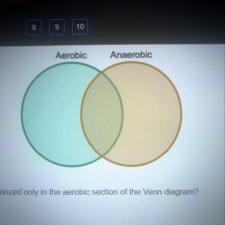 The Venn diagram compares aerobic respiration and anaerobic respiration ...