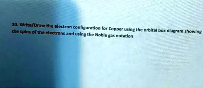 SOLVED: 10 Write/Draw the electron configuration for Copper the solns ...