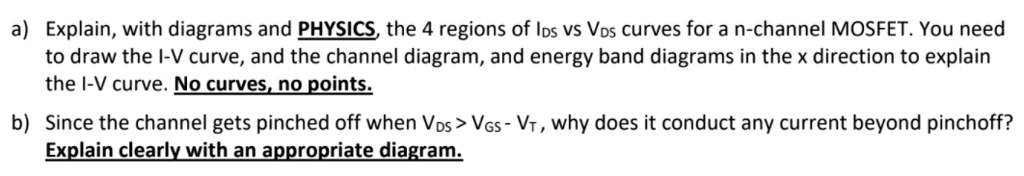 SOLVED: a) Explain, with diagrams and physics, the four regions of Ids ...