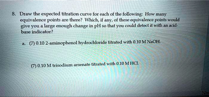 8. Draw the expected titration curve for each of the following: How ...