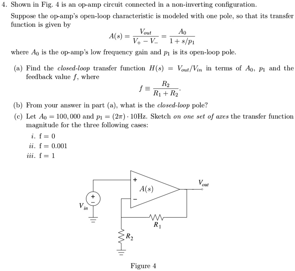 SOLVED: 4. Shown in Fig. 4 is an op-amp circuit connected in a non ...