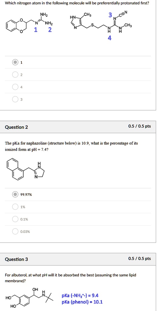 which nitrogen atom in the following molecule will be preferentially ...