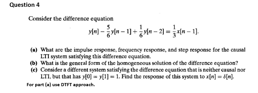 Impulse Response Of Difference Equation