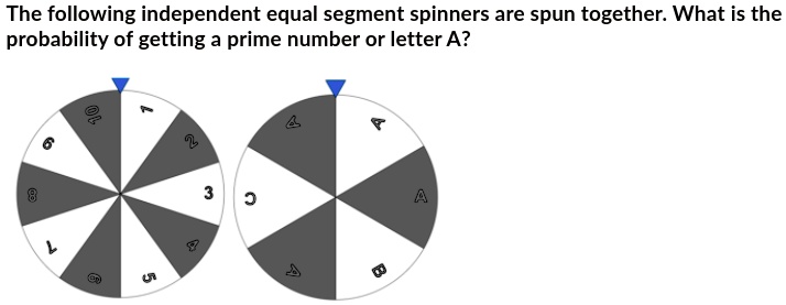 SOLVED: The following independent equal segment spinners are spun together: What is the ...