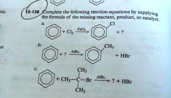 tic 13 128 complete the following reaction equations by supplying the ...