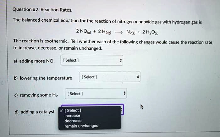 SOLVED: Text: Question #2. Reaction Rates The balanced chemical ...