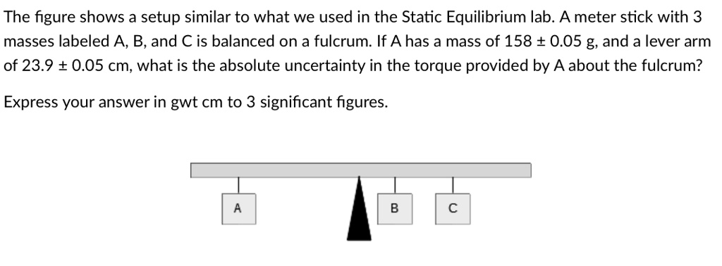 SOLVED:The figure shows a setup similar to what we used in the Static Equilibrium lab: A meter ...