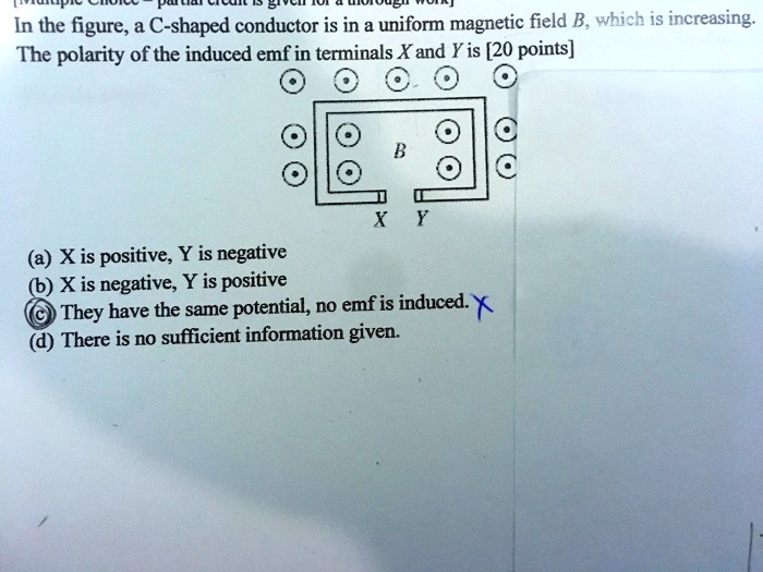 in the figure a c shaped conductor is in a uniform magnetic field b ...