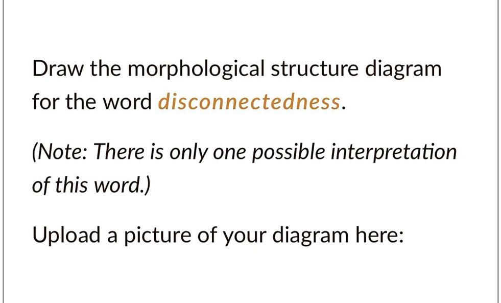 draw the morphological structure diagram for the word disconnectedness ...