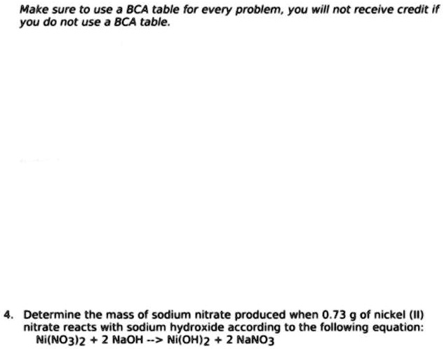 SOLVED: Make sure to use a BCA table for every problem, YOU will not ...