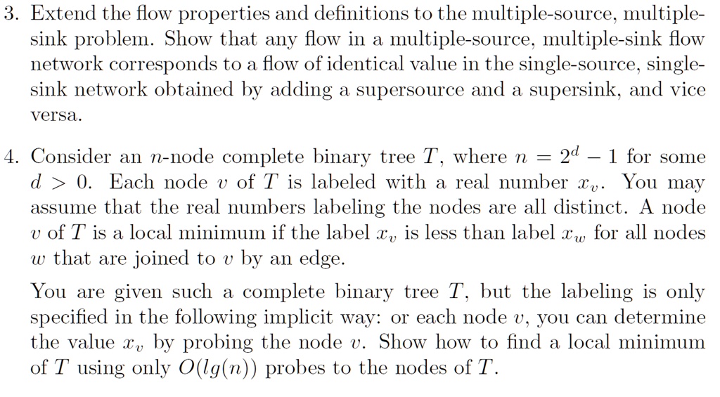 Solved 3 Extend The Flow Properties And Definitions To The Multiple Source Multiple Sink