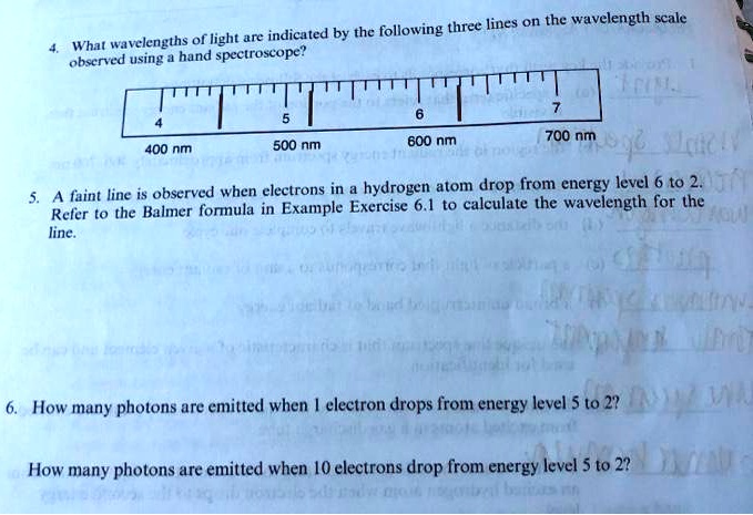 SOLVED: three lines on the wavelength scale What wavelengths of light ...