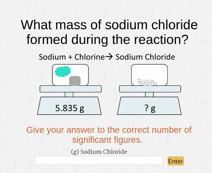 What mass of sodium chloride formed during the reaction? Sodium ...