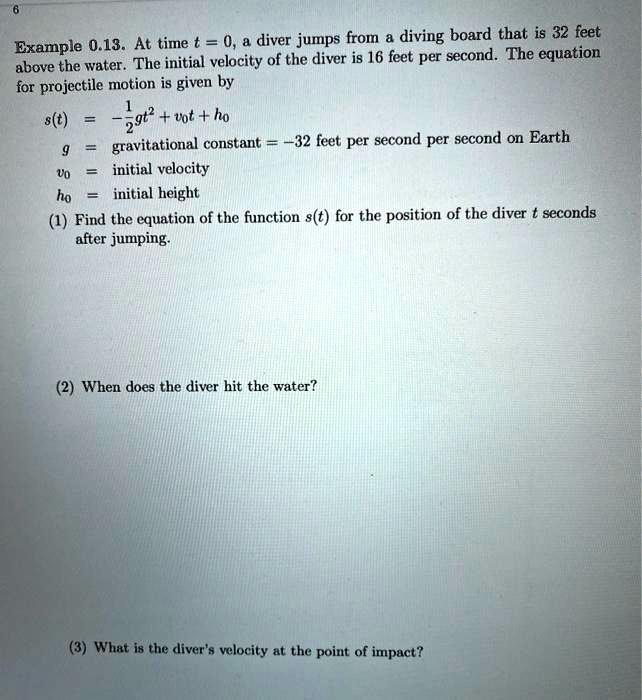 0 a diver jumps from diving board that is 32 feet at time above tle atg ...