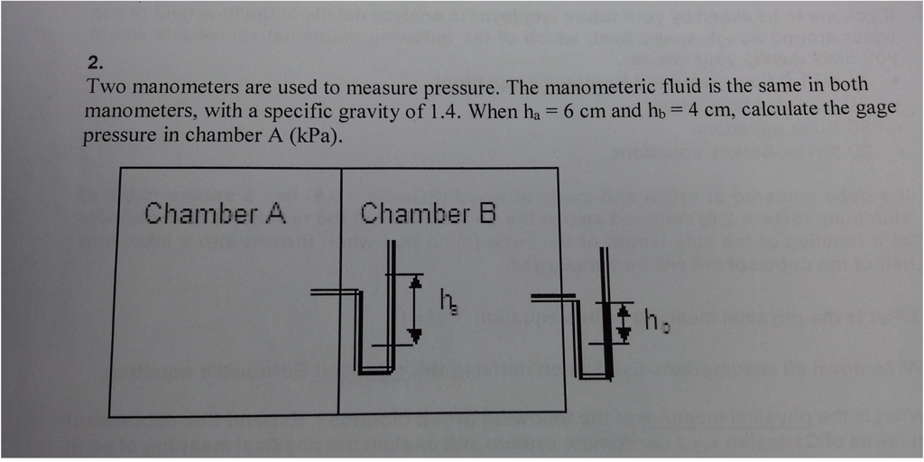 SOLVED: Two manometers are used to measure pressure. The manometric ...