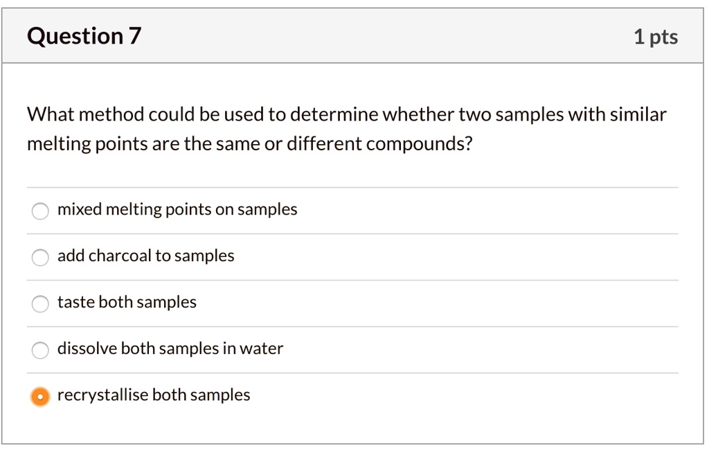 What method could be used to determine whether two samples with similar ...