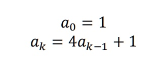 SOLVED: Consider the recurrence: a. find the first 5 termsb. guess the ...