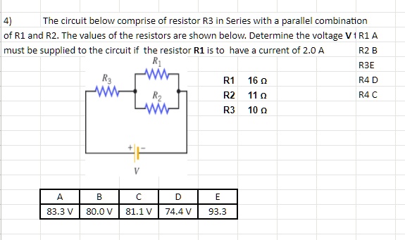 SOLVED: The circuit below comprises of resistor R3 in series with a ...