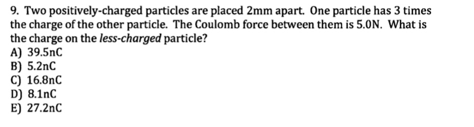 SOLVED: Two positively-charged particles are placed 2mm apart. One ...