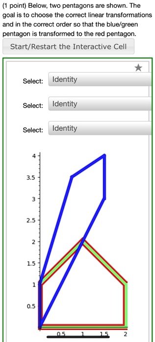 point below two pentagons are shown the goal is to choose the correct ...