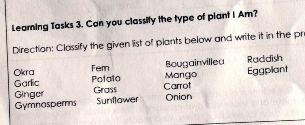 learning task 3 can you identify the type of plant i am flowering or ... learning task 3 can you identify the type of plant i am flowering or ...