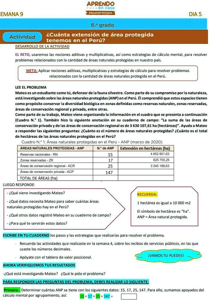SOLVED: ¿Cuánto es el número de áreas naturales protegidas? ¿Cuánto es ...