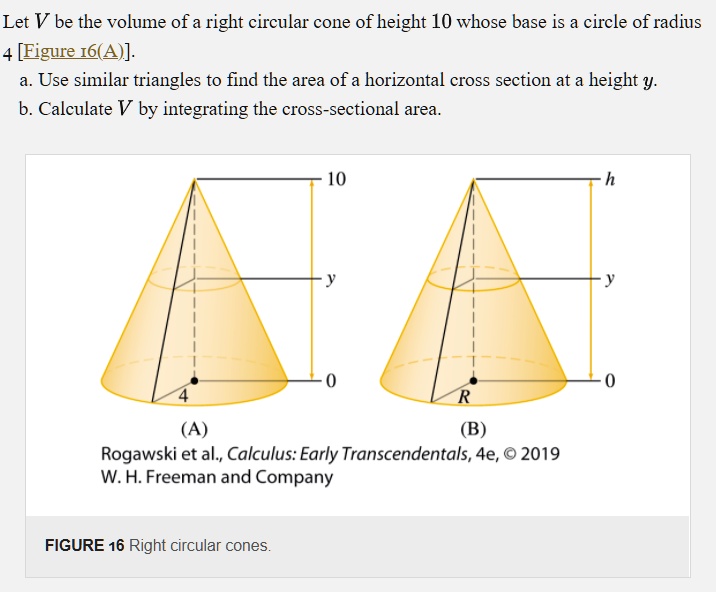 let v be the volume of a right circular cone of height 10 whose base is a circle of radius ...